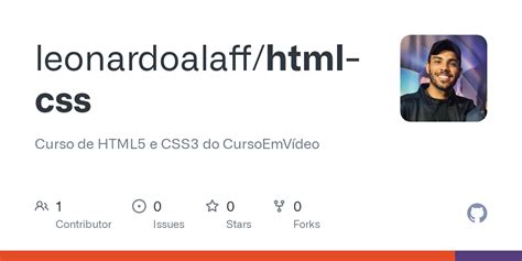 Github Leonardoalaffhtml Css Curso De Html5 E Css3 Do Cursoemvídeo