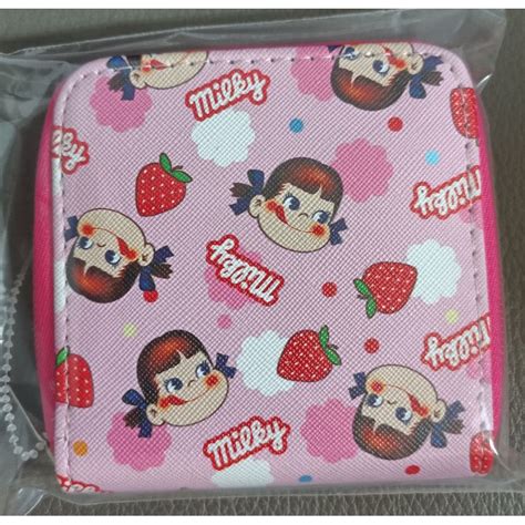 降價出清 韓國 大創 不二家 牛奶妹 粉色 草莓 造型 皮夾 零錢包 蝦皮購物