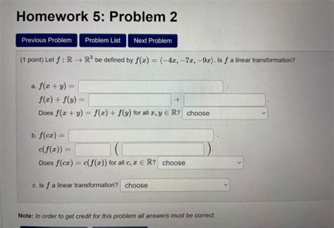 Solved Homework 5 Problem 2 Previous Problem Problem List
