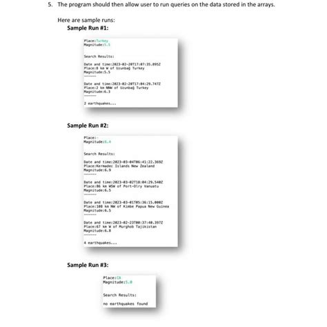 Solved Querying Earthquake Data With Arrays In This