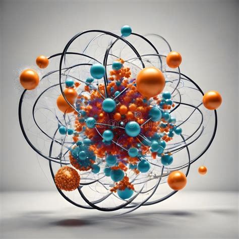3d Rendering Of An Atom Atomic Structure With Protons Neutrons And