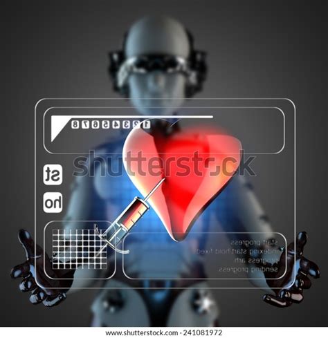 Robot Woman Manipulatihg Hologram Display Stock Illustration 241081972 Shutterstock