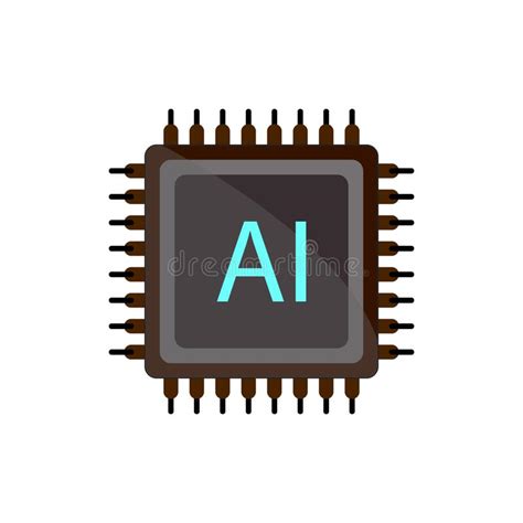 Macro Cpu Chip Icon Digital Data Microprocessor Stock Illustration