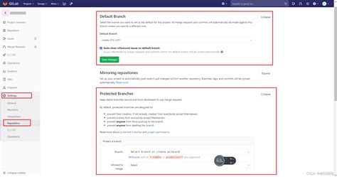 gitlab修改master分支为新的分支，并加默认和保护 gitlab 更改活跃分支 csdn博客
