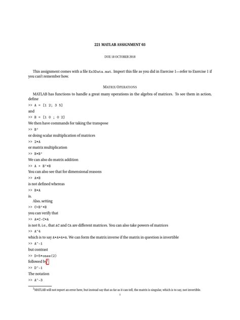 ex3data mat 221 matlab assignment 03 pdf matrix mathematics