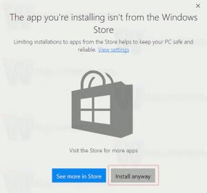 Choose Where Apps Can Be Installed From In Windows