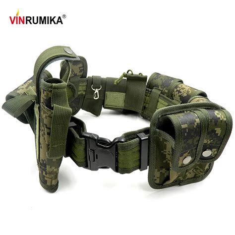 10 In 1 남자 Molle Swat 군사 장비 전술 벨트 남자 육군 경찰 군인 전투 페인트 볼 위장 카키 나일론 벨트