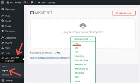 How To Restore A Wordpress Website From A Backup Using All In One Wp