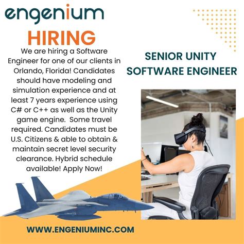 Engenium On Linkedin Unity Hiring Hybrid Engineer