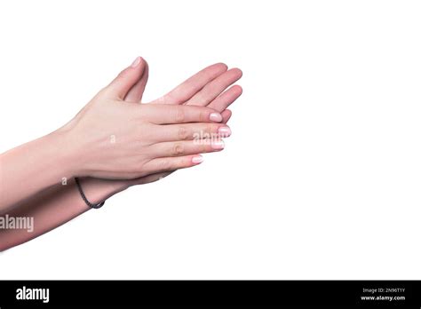 Hand Rubbing Isolated White Background Stock Photo Alamy