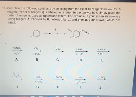 Solved 0. Complete the following synthesis by selecting from | Chegg.com
