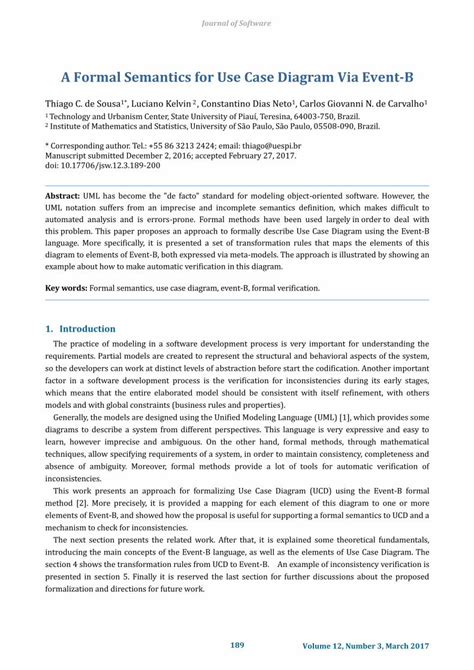 pdf a formal semantics for use case diagram via event bof the use