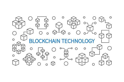 Premium Vector Blockchain Technology Vector Outline Horizontal