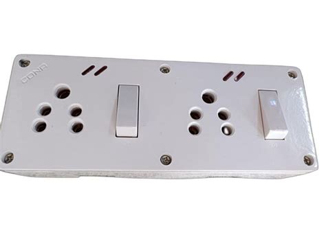 Cona 6 3 In1 Double Combined Socket With Junction Box Polycarbonate Module Size 1mm At ₹ 257