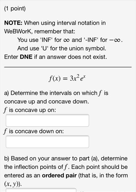 Solved 1 Point Note When Using Interval Notation In