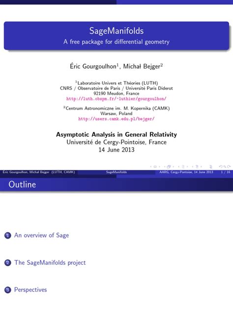 Gourgoulhon Sagemanifolds Pdf Differentiable Manifold Differential Form