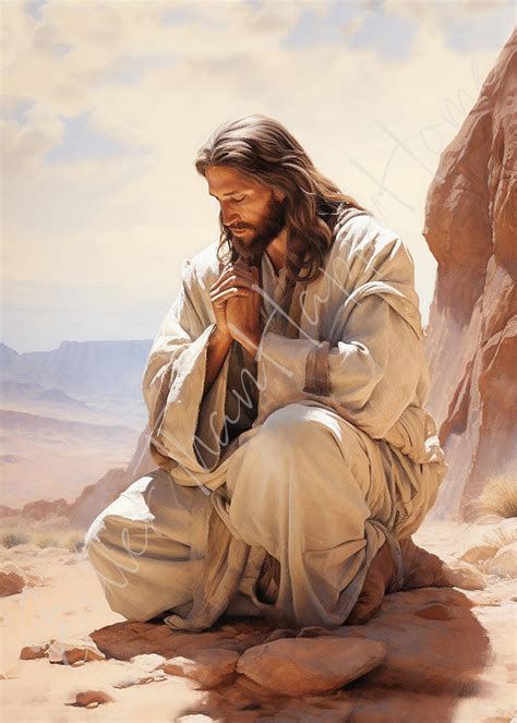 40 Days Jesus Christ In The Desert Savior Christian Wall Art Religious