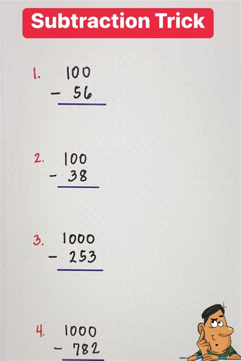 Subtraction Trick Practice Worksheet Subtraction Trick Practice Worksheet