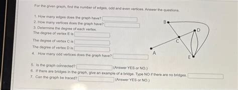 solved for the given graph find the number of edges odd