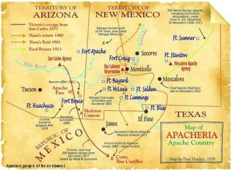 Map Of Apacheria Apache Country Apache American Indian History American Indian Wars