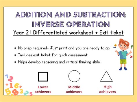 Year 2 Addition And Subtraction Inverse Operation Teaching Resources
