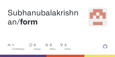 GitHub Subhanubalakrishnan Form