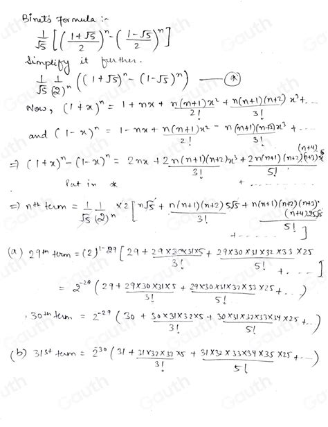 solved 7 binet s formula states that the nth fibonacci number is a