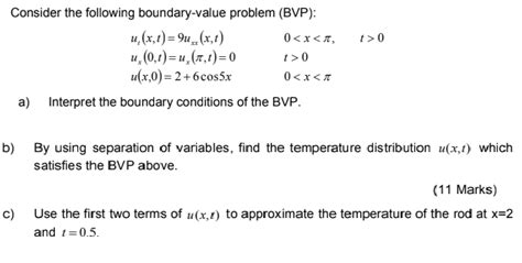 Solved T Consider The Following Boundary Value Problem Chegg