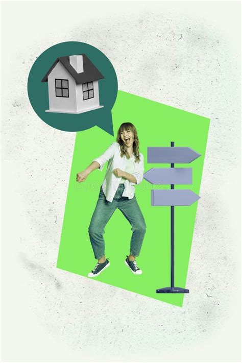 Vertical Trendy Magazine Photo Collage Of Happy Girl Guy Stand Road