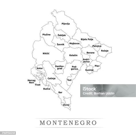 몬테네그로 행정 구역 흑백 지도 Doodle Map Of Montenegro With States 스톡 일러스트레이션 0명에 대한 스톡 벡터 아트 및 기타 이미지 Istock