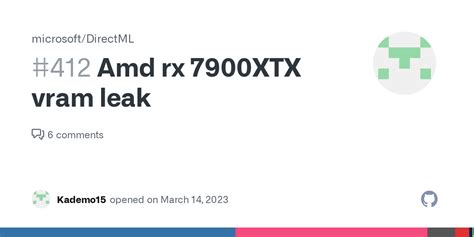Amd Rx 7900xtx Vram Leak · Issue 412 · Microsoftdirectml · Github