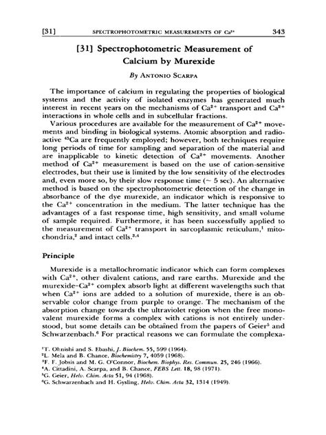Spectrophotometric Measurement Of Calcium By Murexide Pdf