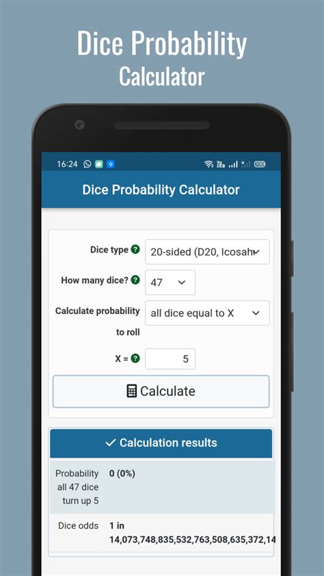 Dice Probability Calculatorappstore For Android Dice Probability Calculatorappstore For Android