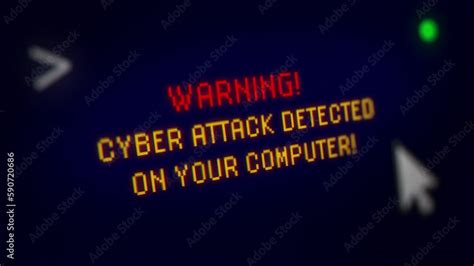 Vídeo Do Stock Animated Warning Cyber Attack On Your Computer Alert Blinking On The Command