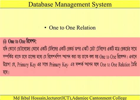 Hsc Ict Database Management System Bangla Version Pptx