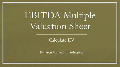 EBITDA Valuation Model Enterprise Value And Equity Value Template Excel XLS