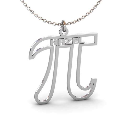 Personalized Cut Out Design Pi Symbol Necklace With Name Sterling Silver Pi Jewelry Pi Pendant