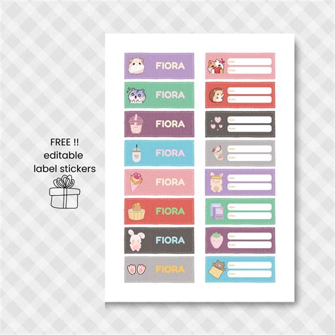 Kawaii Cute Class Schedule School Timetable Printable 7 Colors With Free Editable Label