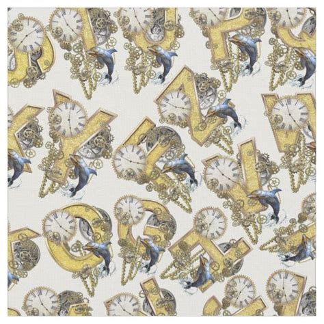 Steampunk Alphabet Repeat Pattern Fabric Zazzle