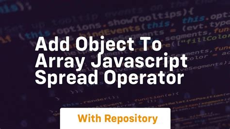 add object to array javascript spread operator - YouTube