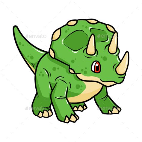 cartoon triceratops vector illustration by siridhata graphicriver