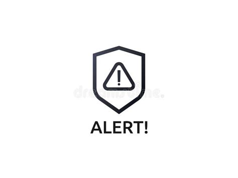Attention Warning Alert Sign With Exclamation Mark Symbol Shield Line Icon For Internet Vpn