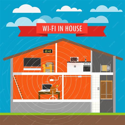 Premium Vector Internet Connection In House Infographics Vector Scheme