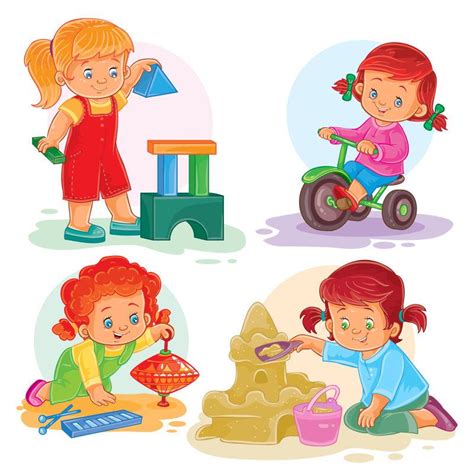 小女孩和玩具的矢量设计图片 矢量设计玩玩具的小女孩们素材 高清图片 摄影照片 寻图免费打包下载