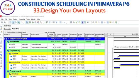 33 Scheduling In Primavera P6 Design Your Own Layouts Youtube 33 Scheduling In Primavera P6 Design Your Own Layouts Youtube