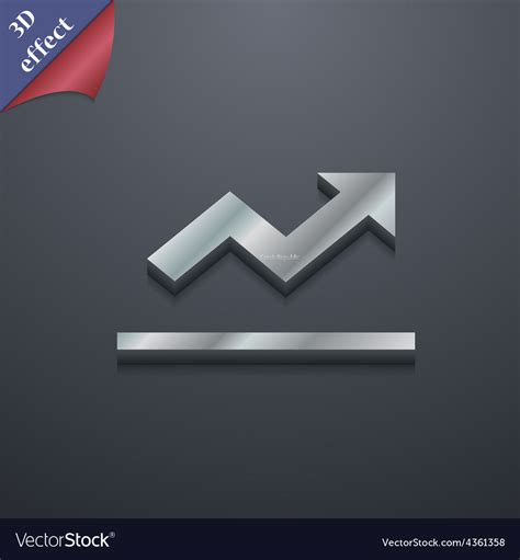 Graph Chart Diagram Icon Symbol 3d Style Trendy Vector Image