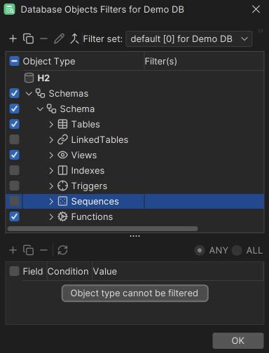 Filtering Database Objects In Dbvisualizer Guide