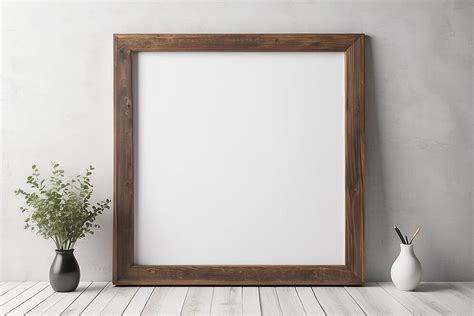 Alphanumeric Code Wall Mockup With Blank White Canvas Premium Ai Generated Image