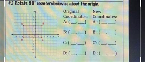 4 rotate 90° counterclockwise about the origin original
