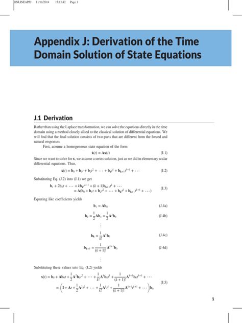 Appendix J Derivation Of The Time Domain Sol Pdf Equations